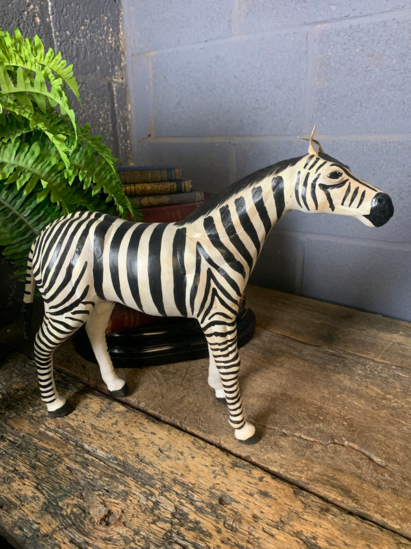 A large leather zebra - Belle and Beast Emporium