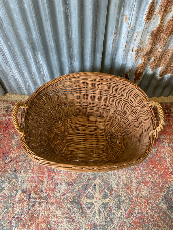 A large wicker basket ~ A - Belle and Beast Emporium