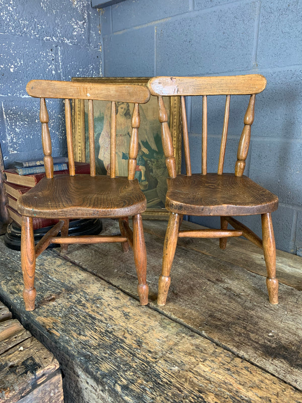 A pair of 19th Century spindle back child's chairs - Belle and Beast ...