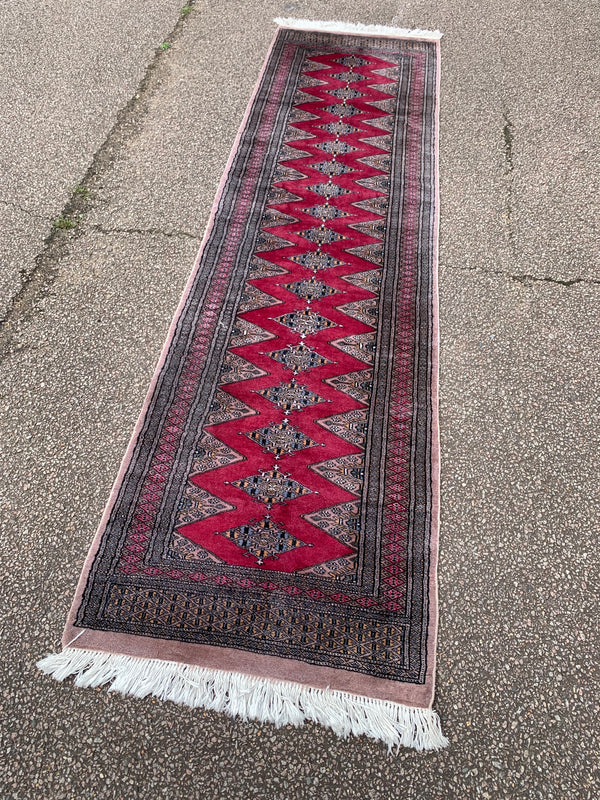 A long pink ground Persian runner rug ~ 318cm x 83cm - Belle and Beast ...