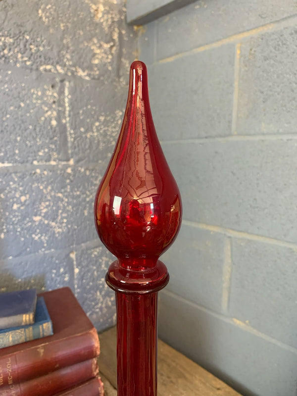A large red glass carboy - Belle and Beast Emporium