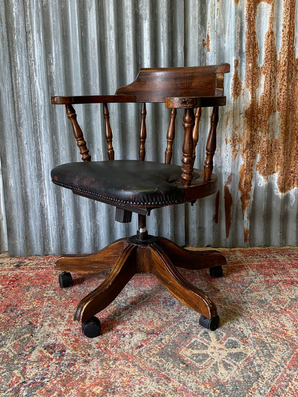 A spindle back captain's desk chair - Belle and Beast Emporium