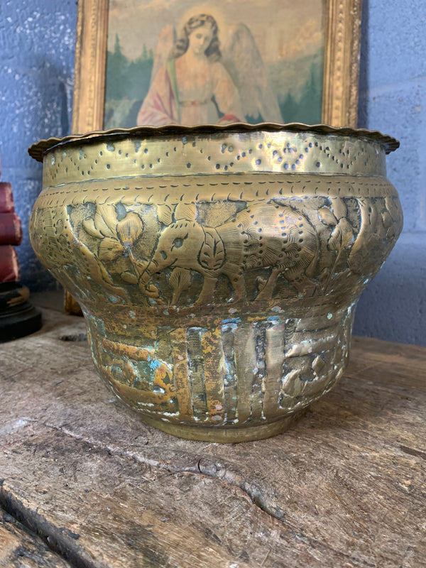 A large Middle Eastern repousse vessel - Belle and Beast Emporium