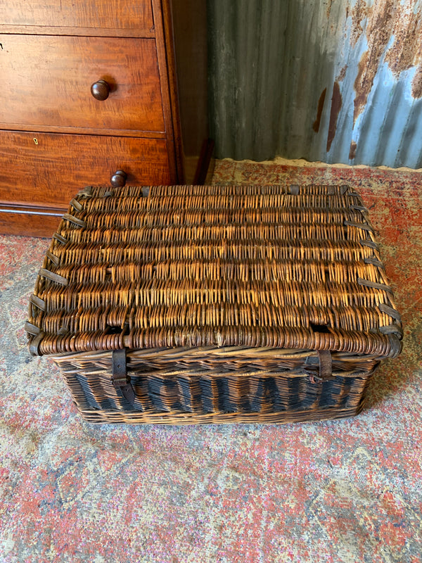 A Victorian wicker laundry basket - Belle and Beast Emporium