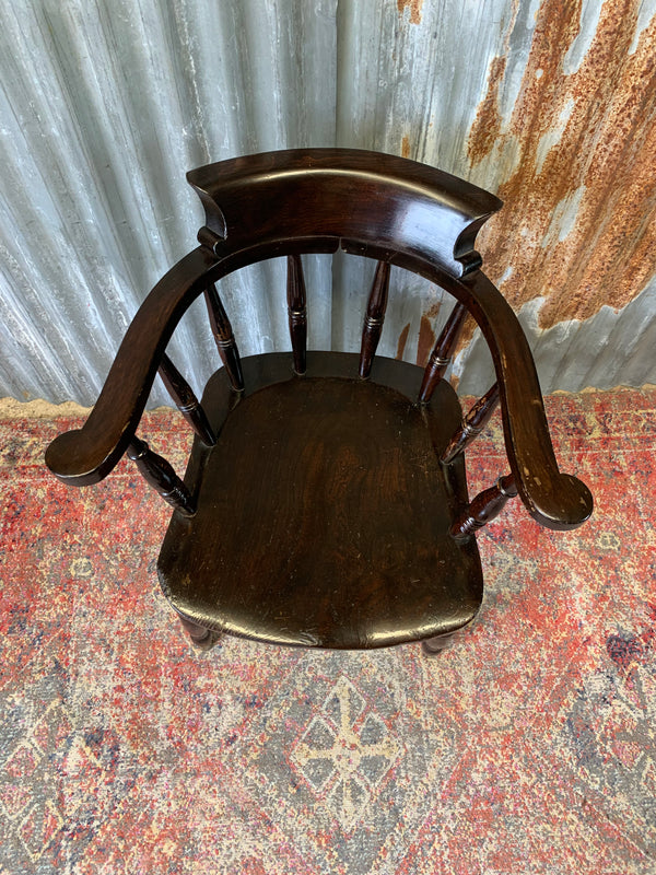 A dark wood captain's chair - Belle and Beast Emporium