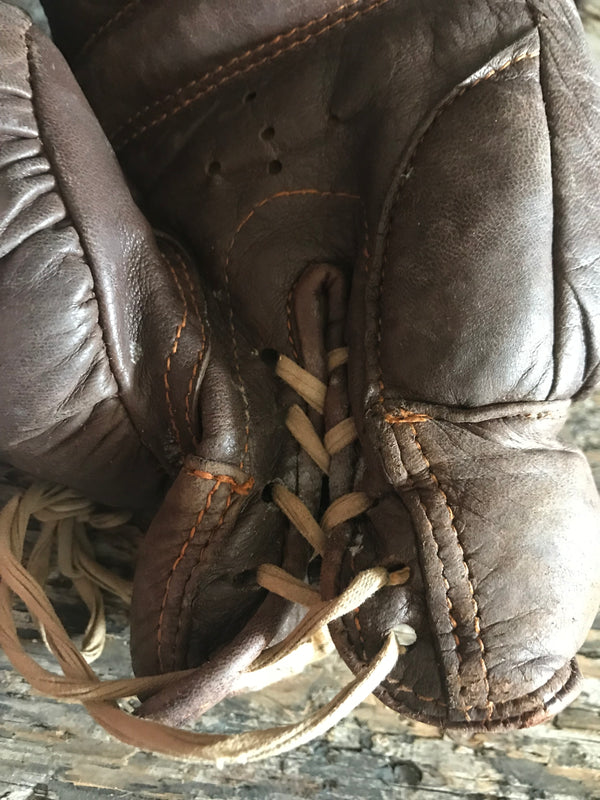A vintage pair of brown leather Frank Bryan Boxing gloves - Belle and ...