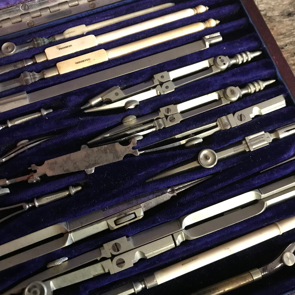A late 19th Century A G Thornton technical drawing instrument set- cas ...