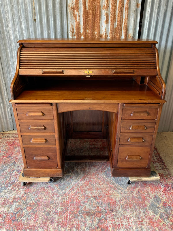 A Harris Lebus rolltop desk - Belle and Beast Emporium
