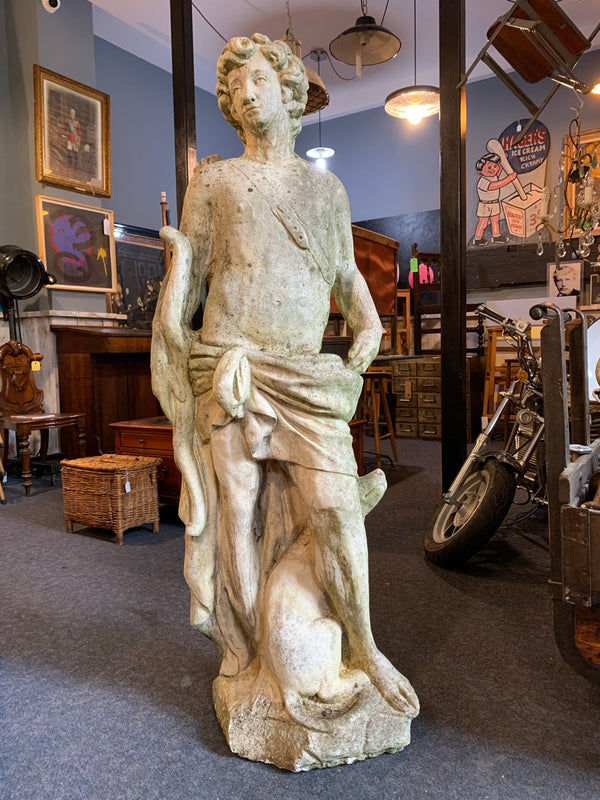 A very large stone garden statue of Apollo the Hunter - Belle and Beast ...