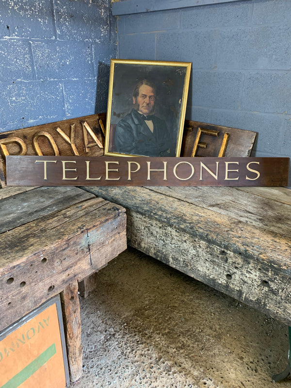 An original hand-painted "Telephones" railway sign - Belle and Beast ...