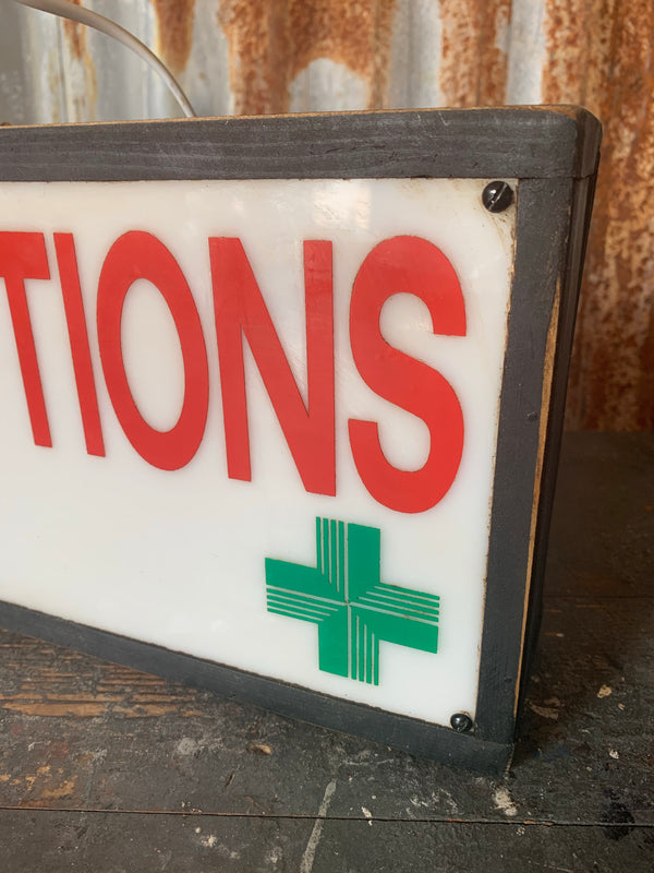 A prescriptions pharmacy illuminated light box advertising sign - Belle ...
