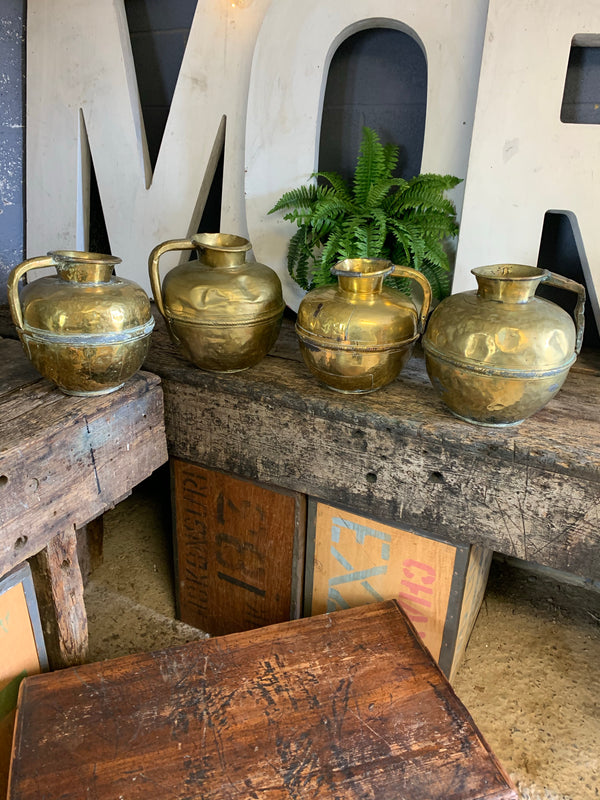 A 19th Century round brass water jug - Belle and Beast Emporium