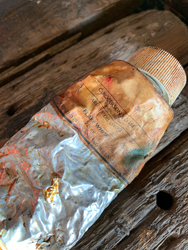 A wooden artist's box with palettes, brushes and paints by C. Roberson ...