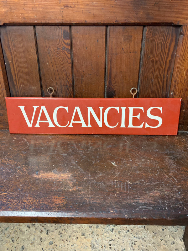 A hand painted wooden 'Vacancies' hotel sign - Belle and Beast Emporium