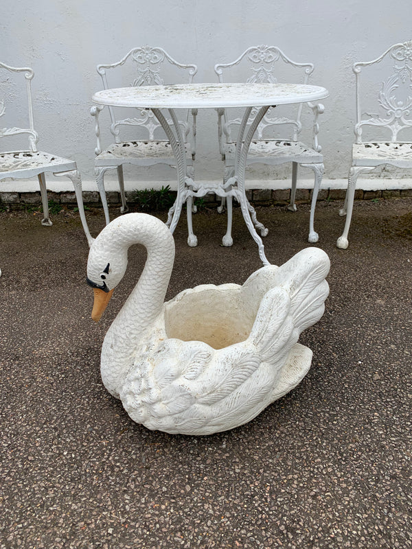 A very large cast stone swan planter - Belle and Beast Emporium