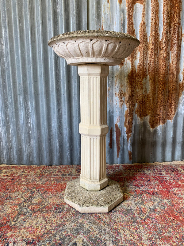 A tall cast stone bird bath - Belle and Beast Emporium