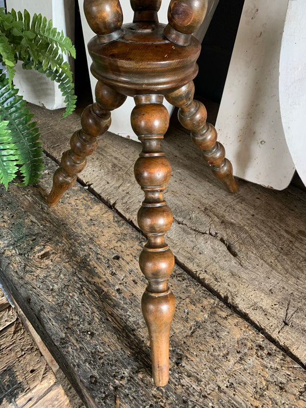 A wooden bobbin gypsy table with mustard velvet top - Belle and Beast ...